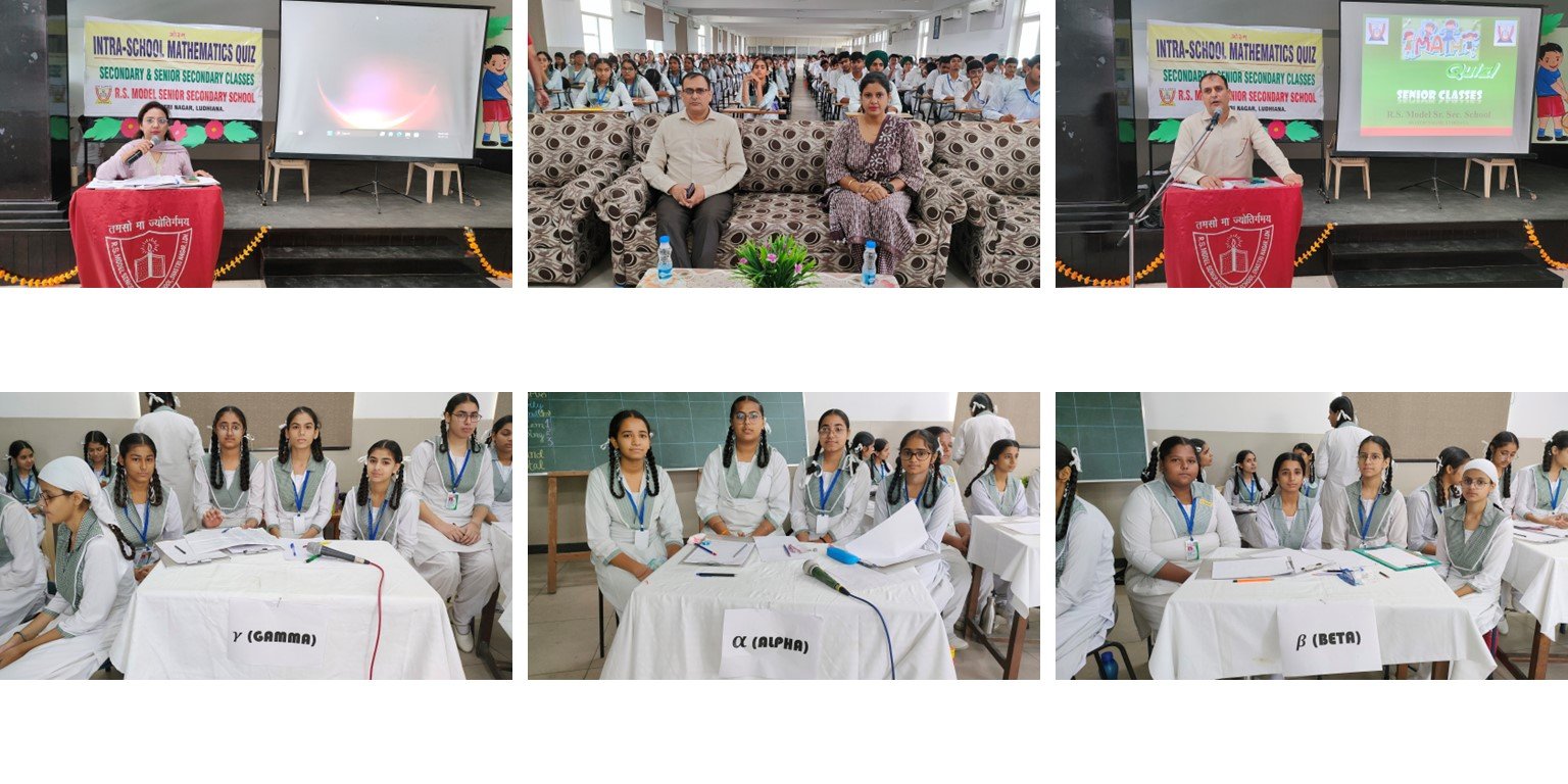 MATHEMATICS QUIZ COMPETITION ( SECONDARY & SENIOR CLASSES ) – R.S ...